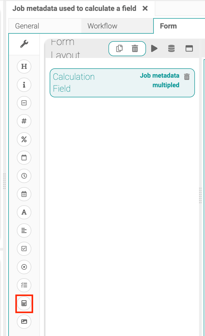 How to use job data in a calculation field within my flow form?