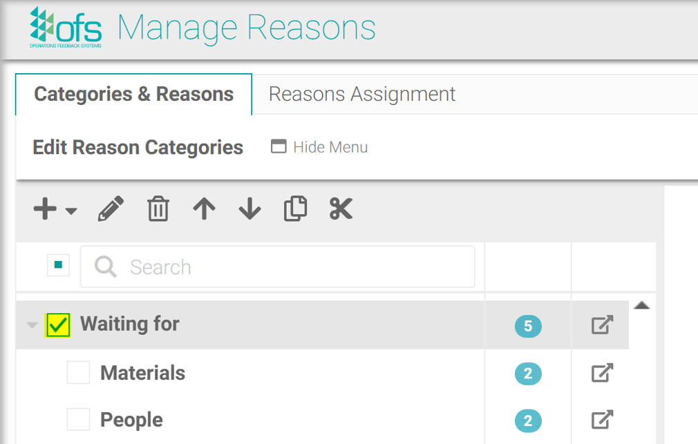 How to add Subcategories within a Reason list?